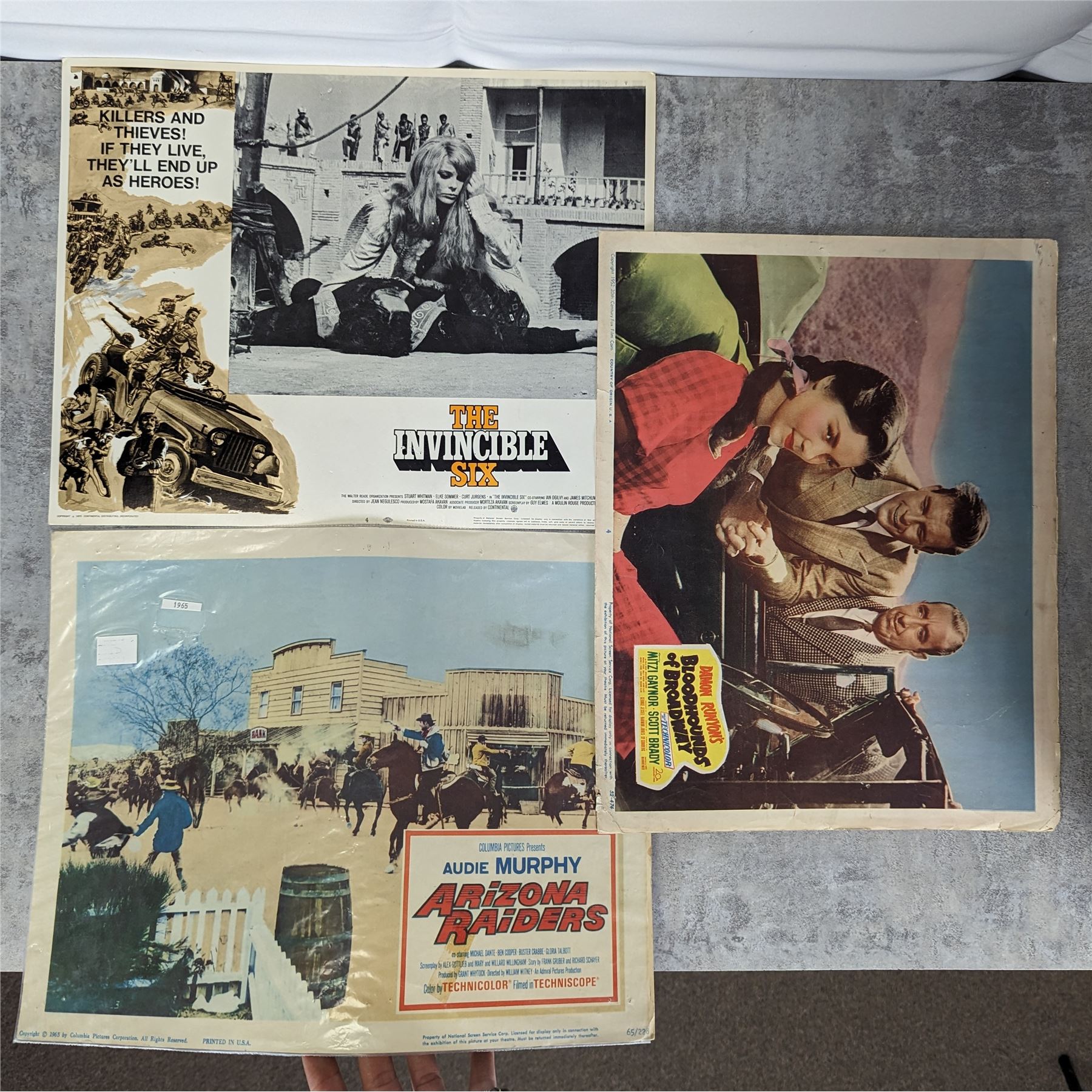 Lot of 3 Vintage Movie Lobby Cards