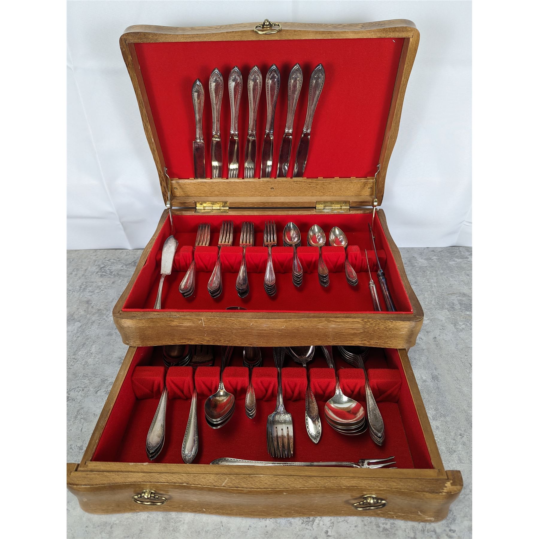 Large Set of Vintage Silverware with Box - Community Plate