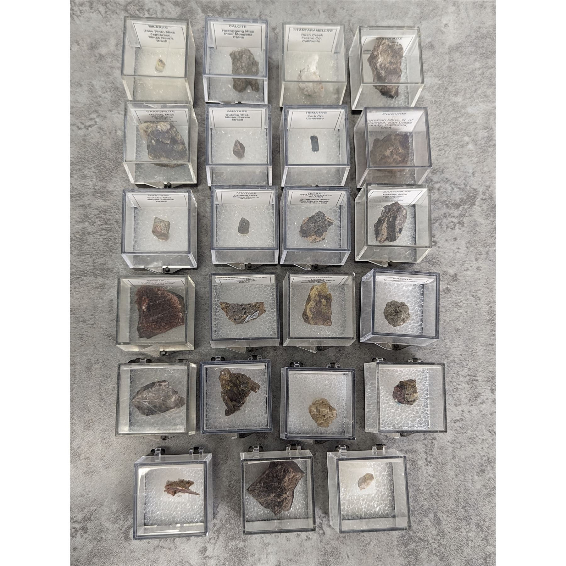 Lot of 23 Micro Mount Gemstone/ Mineral Specimens