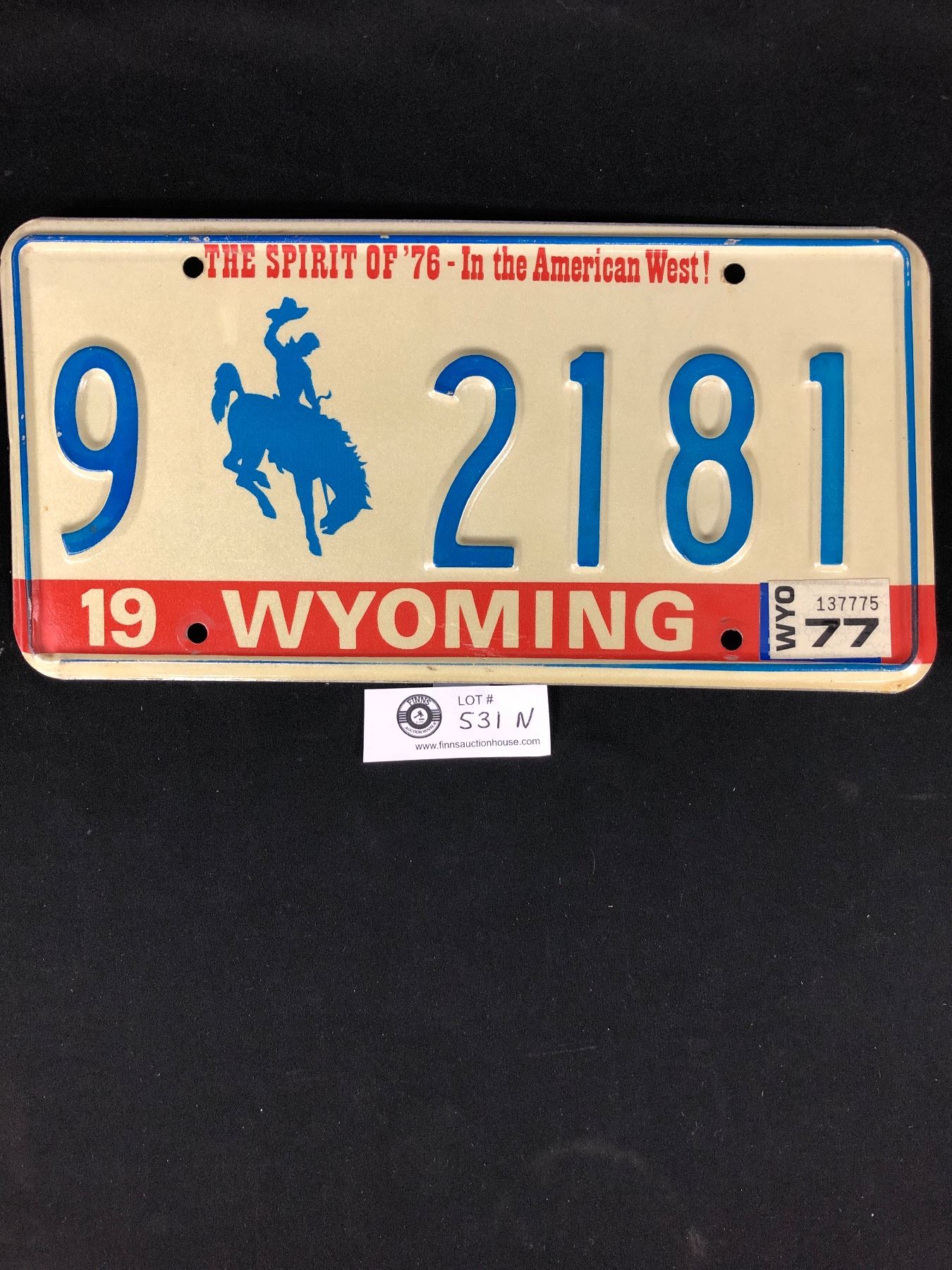 Mint Condition 1976/77 Wyoming Centennial License Plate. Awesome ...