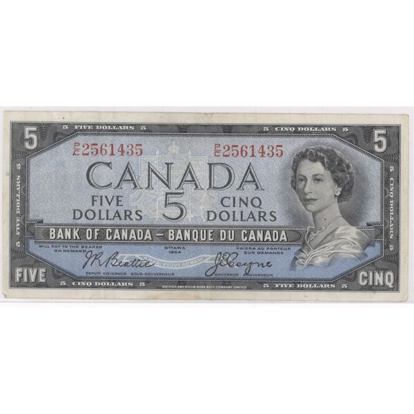 1954 CANADA FIVE DOLLAR BANK NOTE