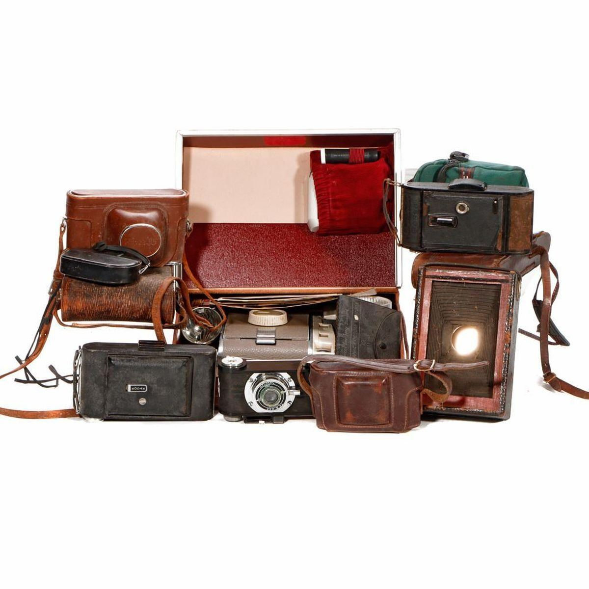 Group of Vintage Cameras and Accessories.