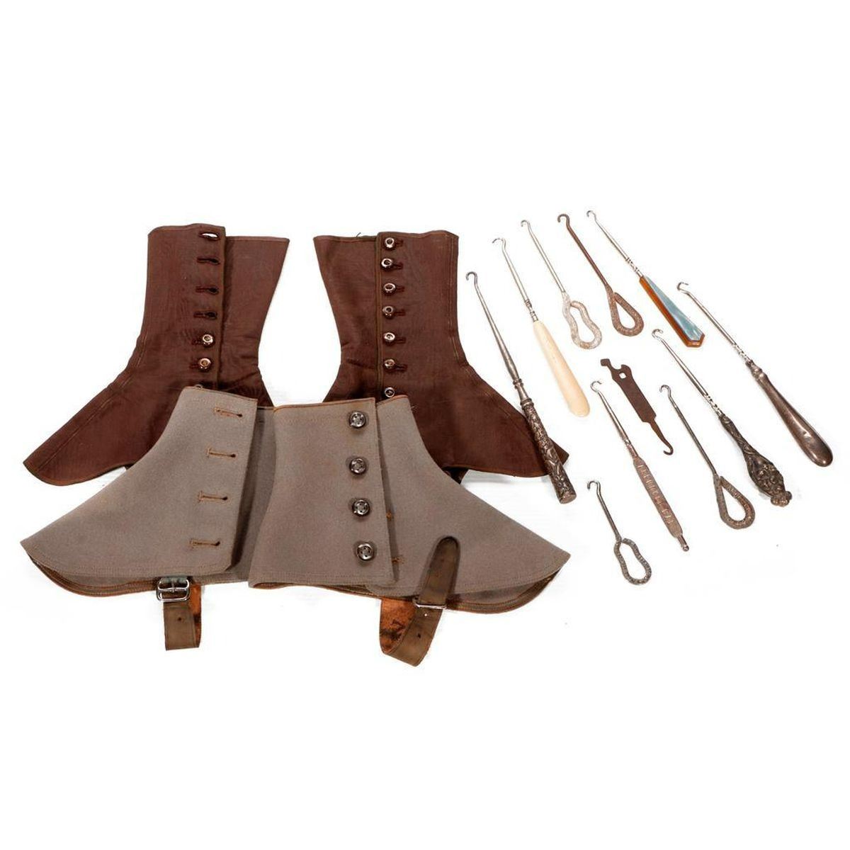 Vintage Spats with Button Hook Collection.