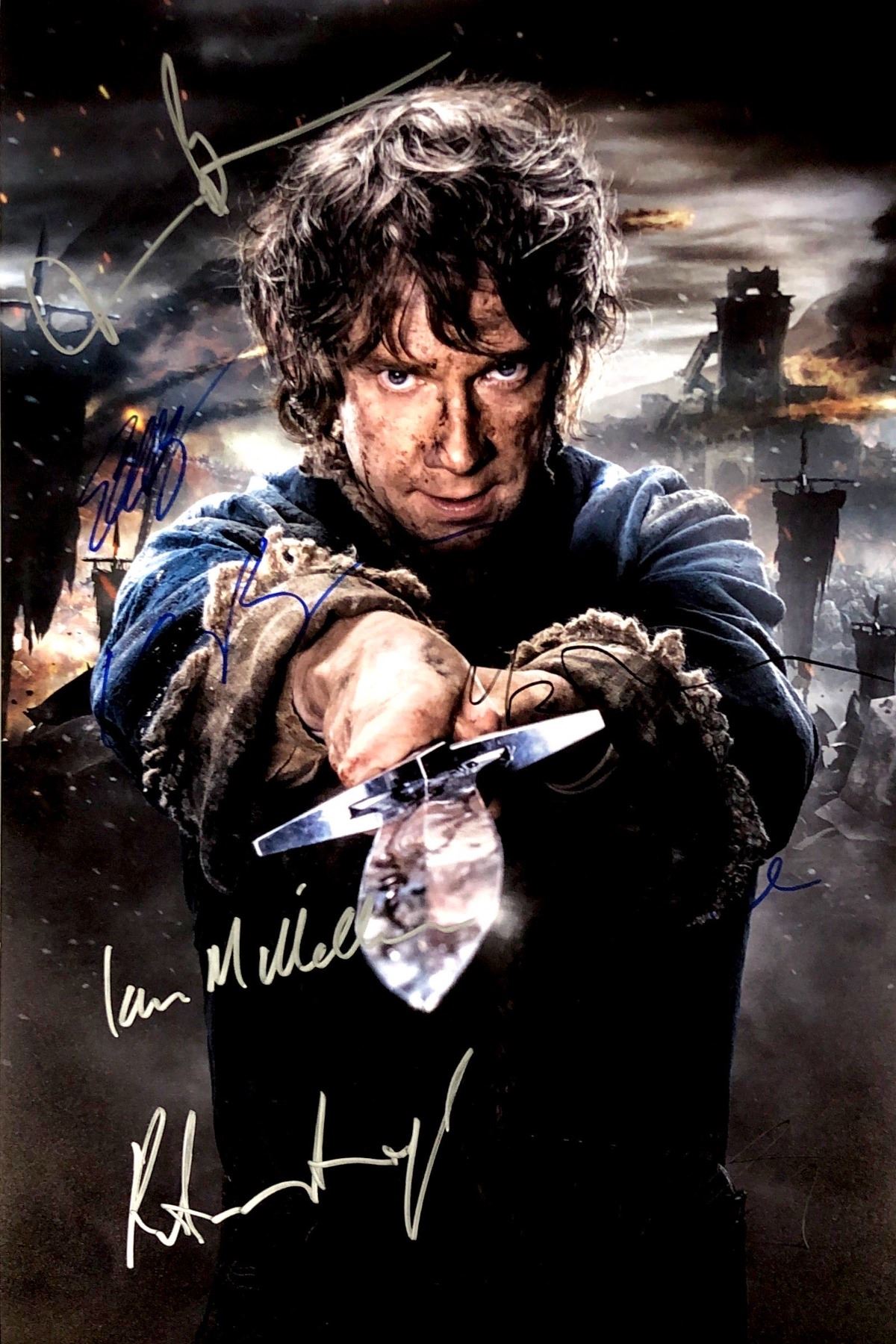 Martin Freeman Orlando Bloom Autograph Signed Hobbit Poster