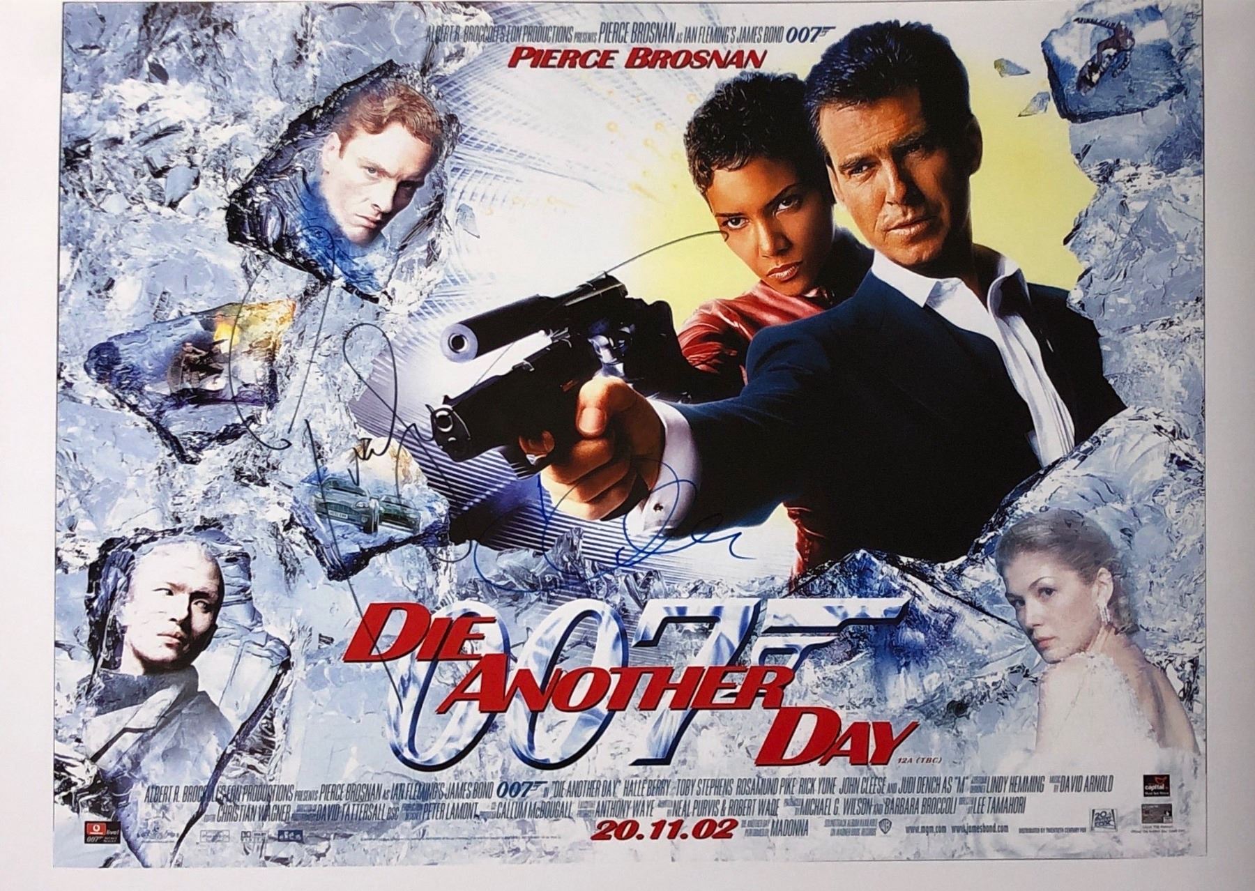 Pierce Brosnan Autograph Signed James Bond 007 Die Another Day Poster