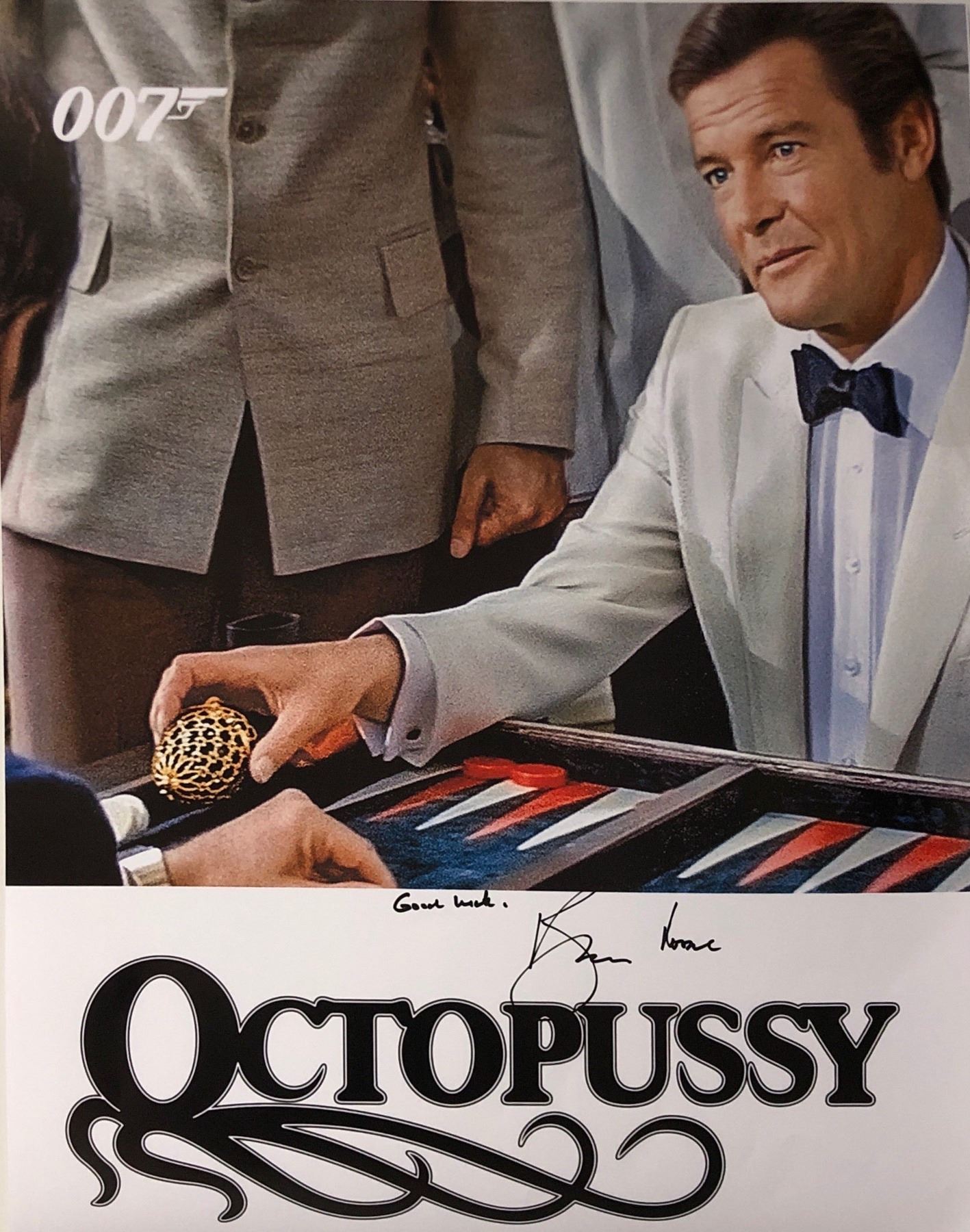 Roger Moore Autograph Signed James Bond 007 Octopussy Poster