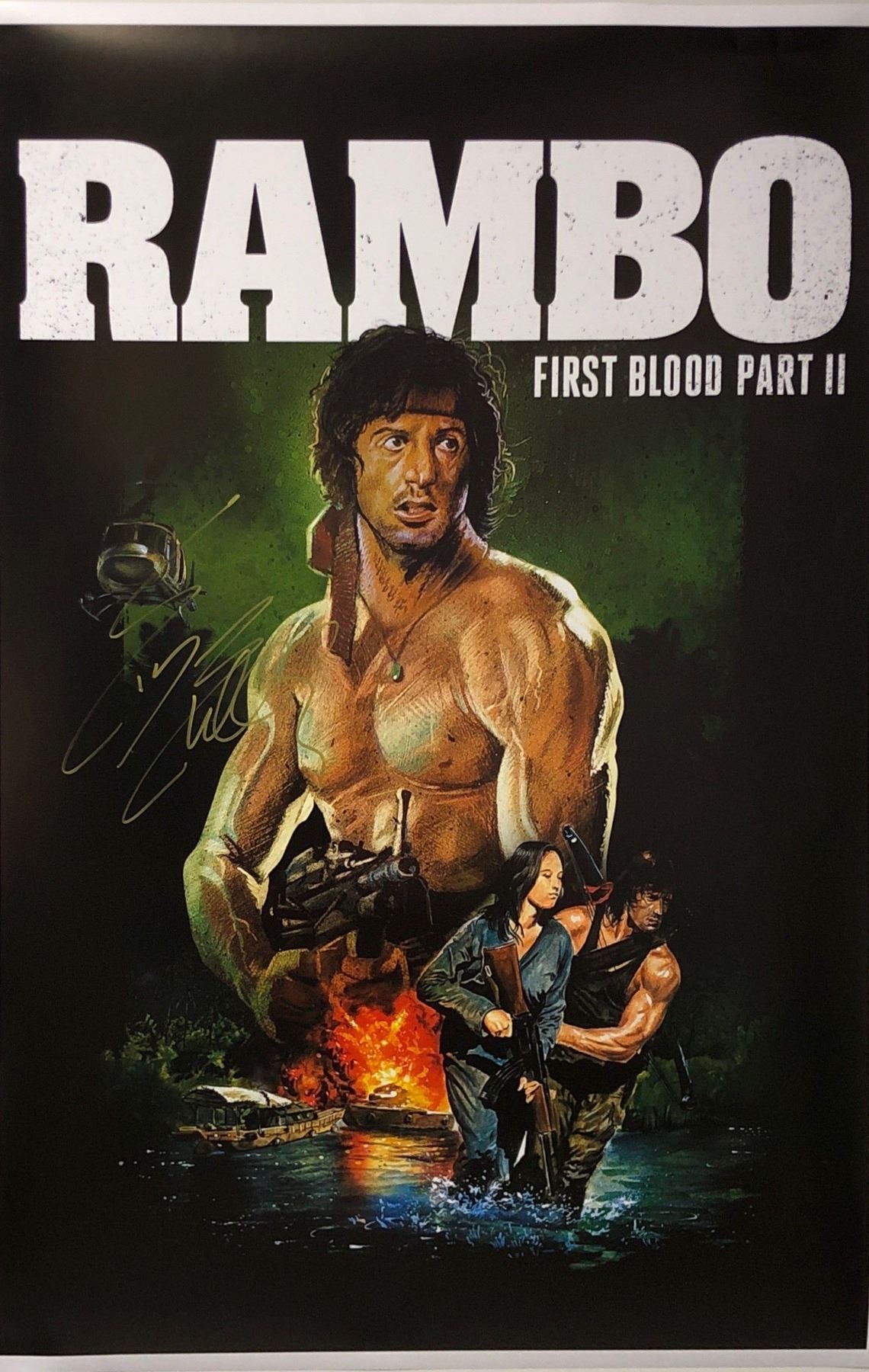 Sylvester Stallone Autograph Signed Rambo Poster