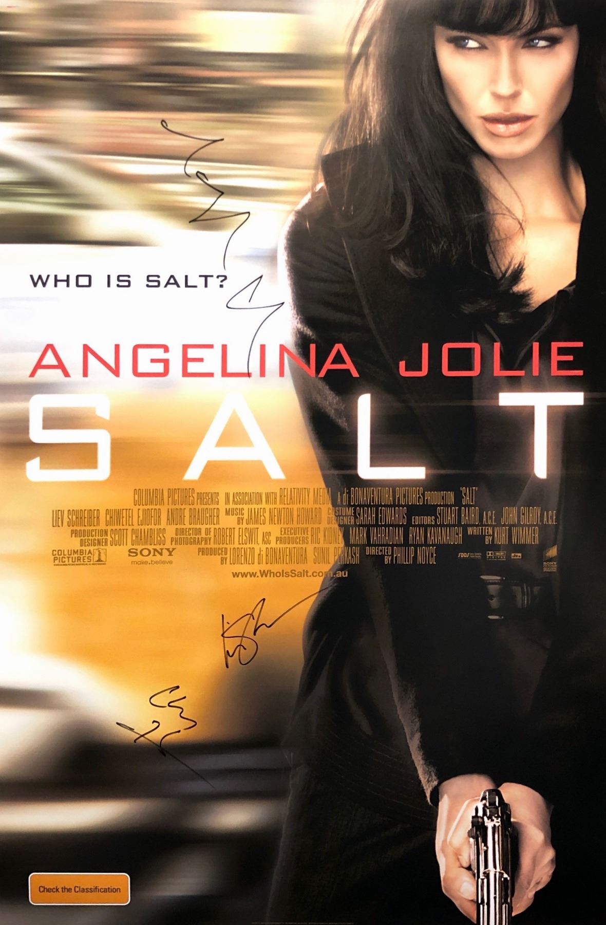 Salt Angelina Jolie Poster Autographed Signed
