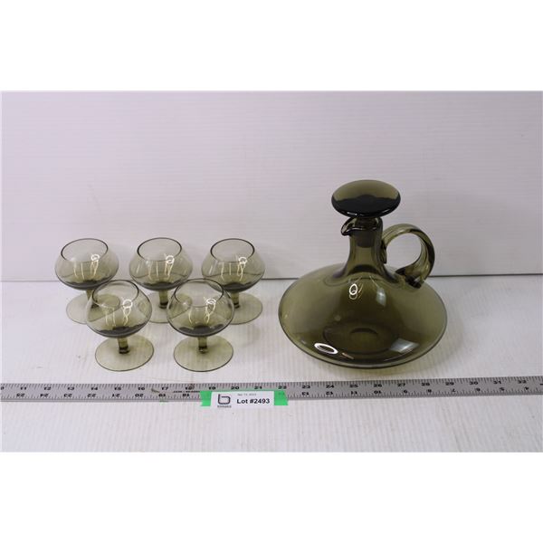 Crystal Pitcher And Glasses Bodnarus Auctioneering