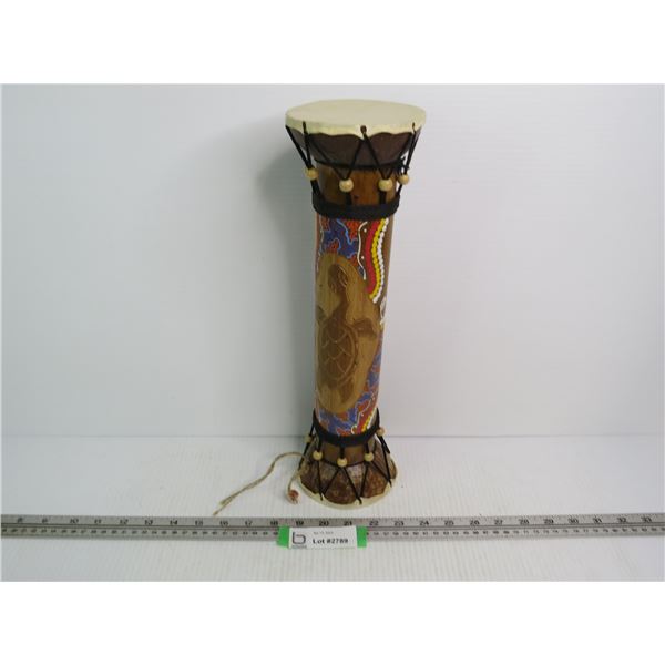 Drum Wcarved Turtle Made In Indonesia Bodnarus Auctioneering