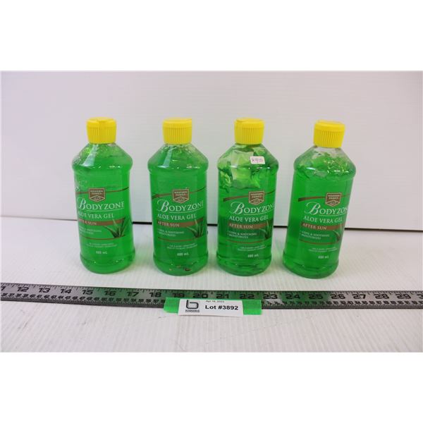 4 Bottles Of Body Zone Aloe Vera Gel Bodnarus Auctioneering