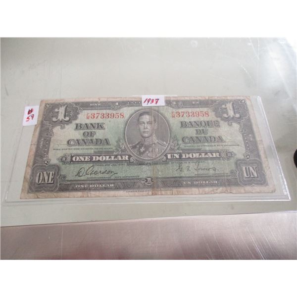 1937 CANADA KING GEORGE VI DOLLAR BILL