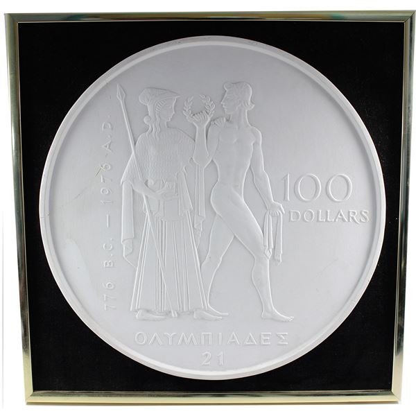 *Canada 1976 $100 Montreal Olympics Plaster Coin Sculpture Mounted in ...