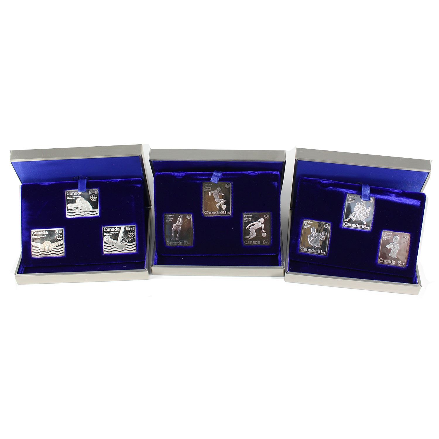 Canada 1976 Montreal Olympics Limited Edition Silver Stamp Sets w ...