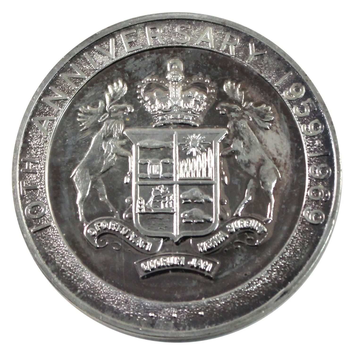 Canada, Wellings Mint 1969 10th Ann.-St John Coin Collector's Club 40mm ...