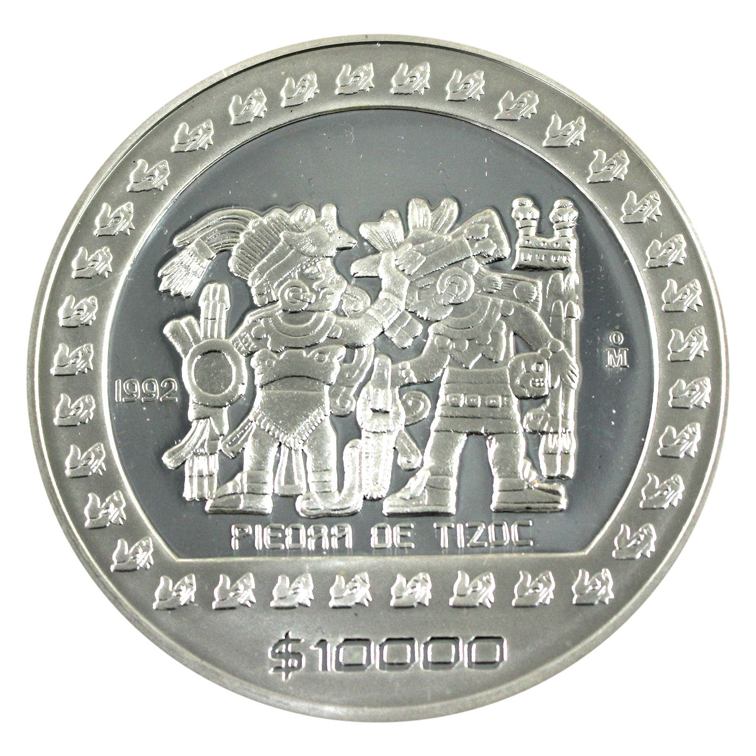 Mexico 1992 10,000 Pesos 5oz .999 Proof Silver Coin (Tax Exempt)