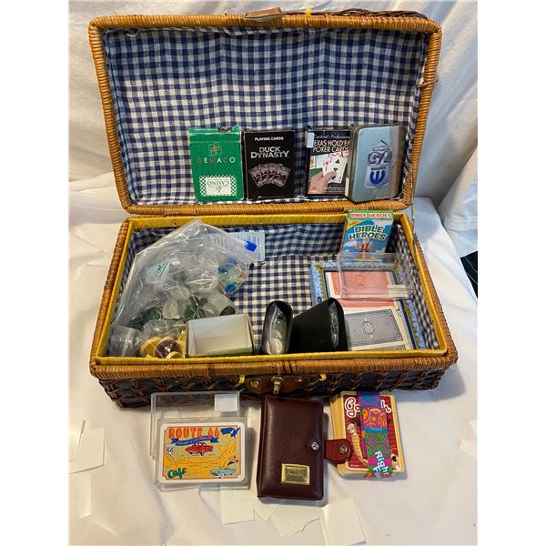 Assorted cards and game pieces