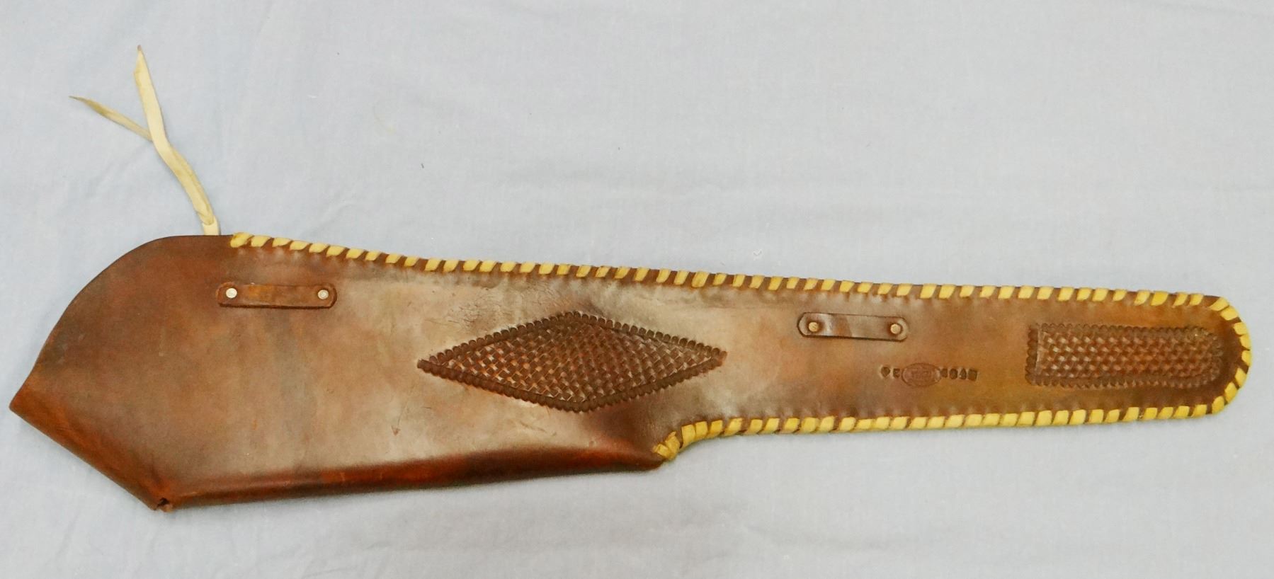 Eubanks fancy leather rifle scabbard, 36", basket stamped, leather ...