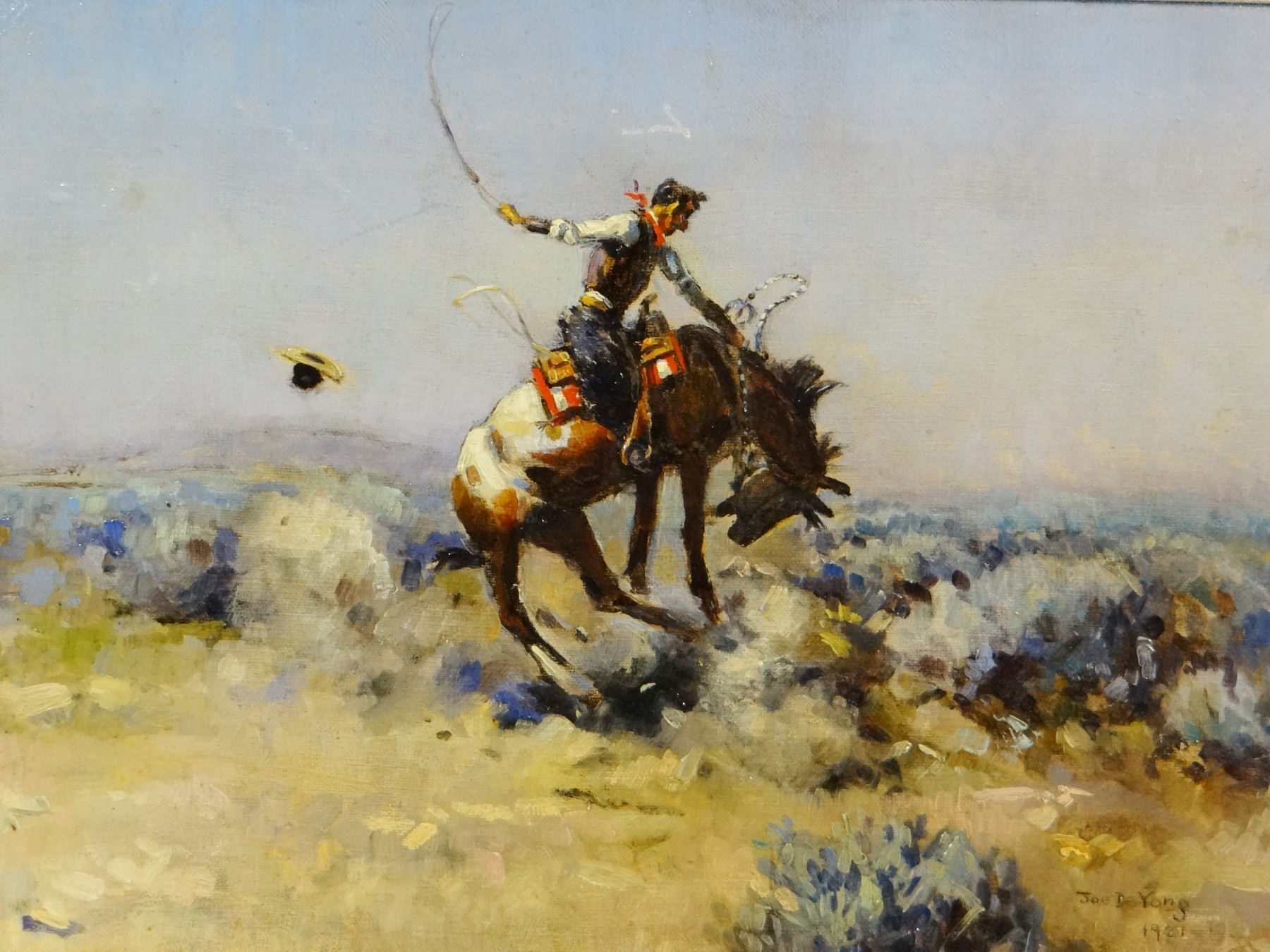 DeYoung, Joe oil on canvas, Bronco Buster, 1921, 11" x 15",