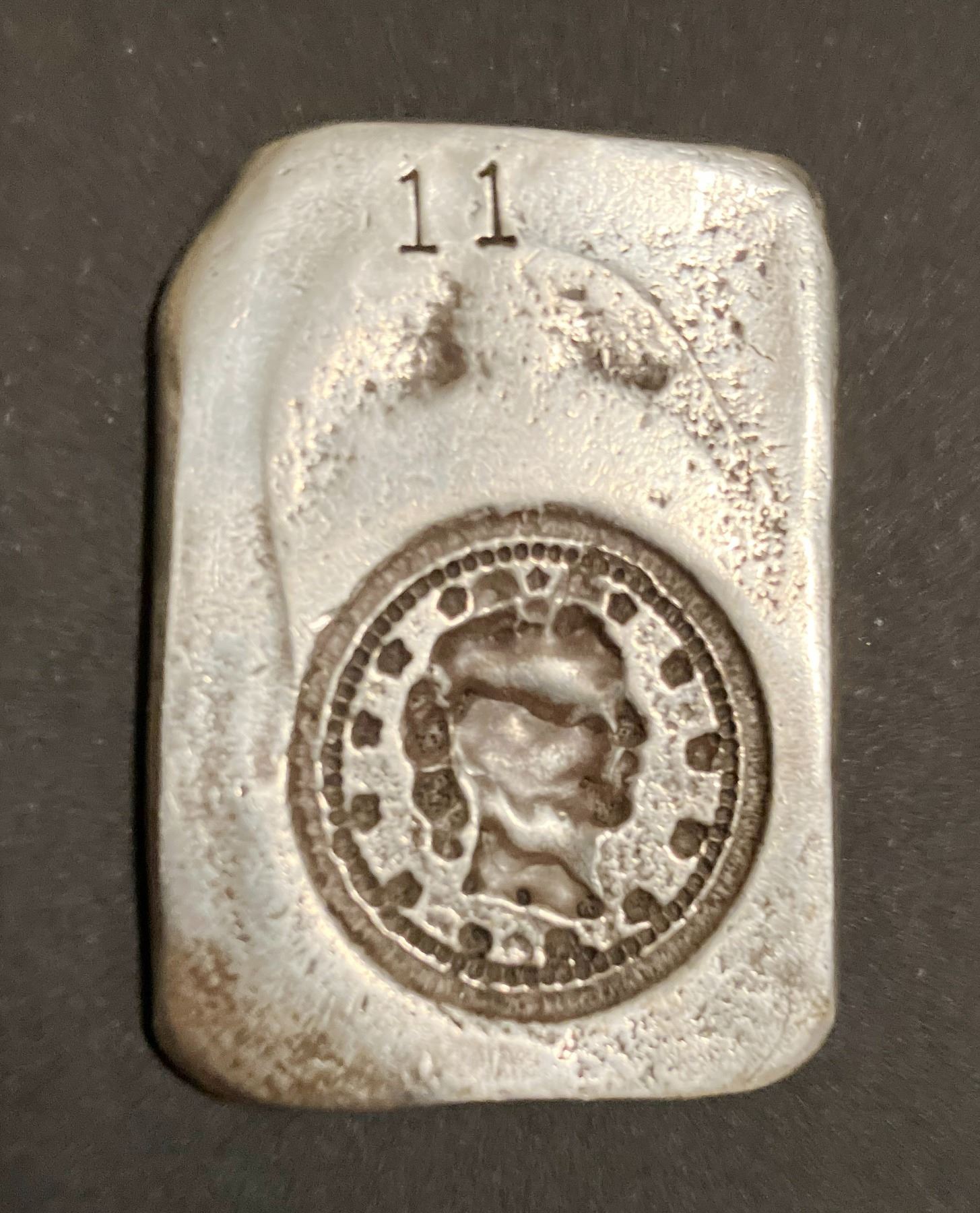 1862 Wells Fargo Exp. Co. $2 solid silver bar. Stamped "Dec. 1862" on ...