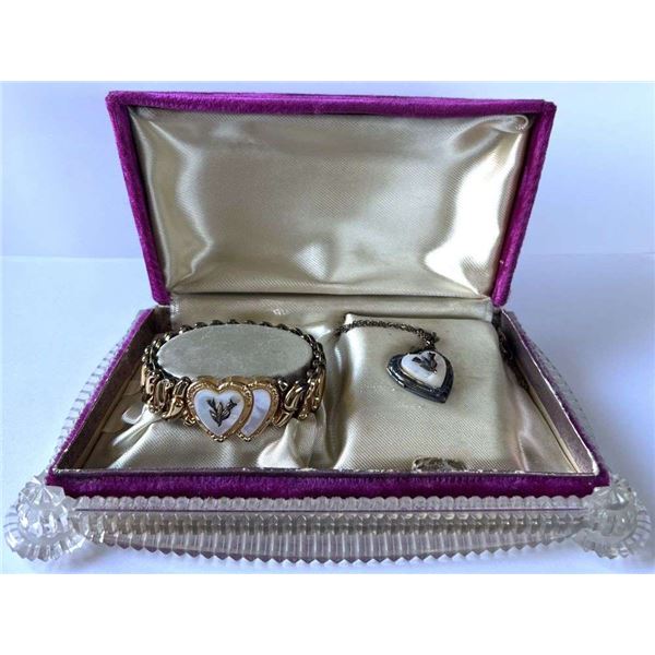 Vintage 1942 Phoenix Speidel Made Costume Bracelet & Necklace Set