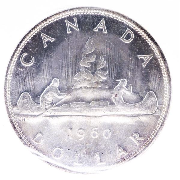 Canada, 1960 Silver Dollar MS 60 ICCS