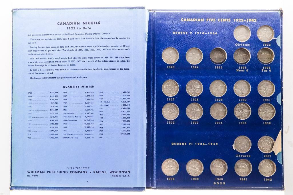 Estate Vintage Whitman Book - Canada Nickel Collection 1922-1967 ...