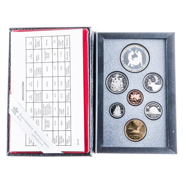 RCM 1988 Proof Coin Set w/ Silver Dollar Leather Case