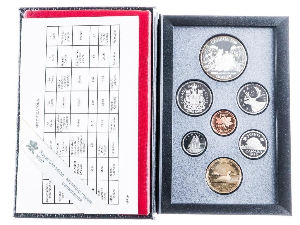 RCM 1989 Proof Coin Set w/ Silver Dollar Leather Case