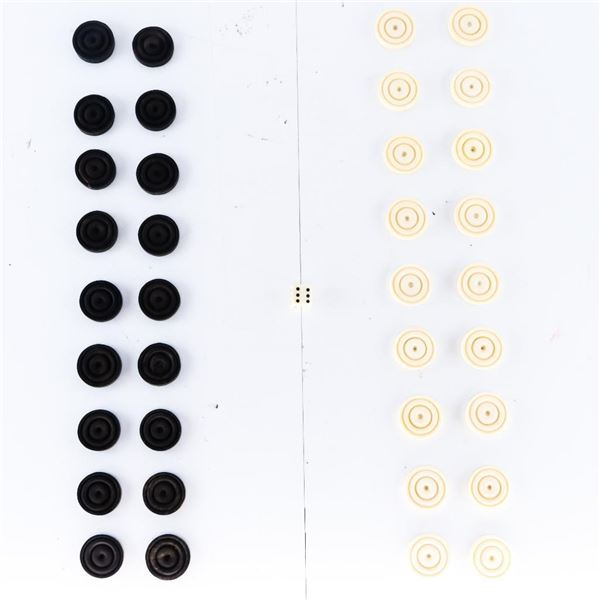 38 pc Disc Collection Carved Ivory w/ Dice - Checker Set (?)