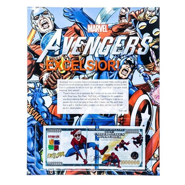 "Marvel" AVENGERS Excelsior ! Stan Lee Million Dollar Collectible Note ...
