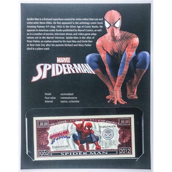 Marvel Spiderman One Million Dollar Note on Giclee
