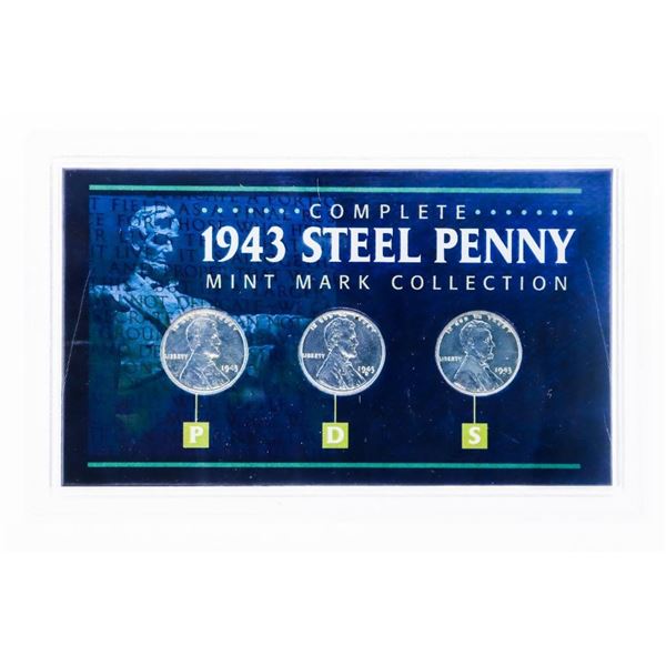 Complete 1943 Steel Penny Mint Mark Collection