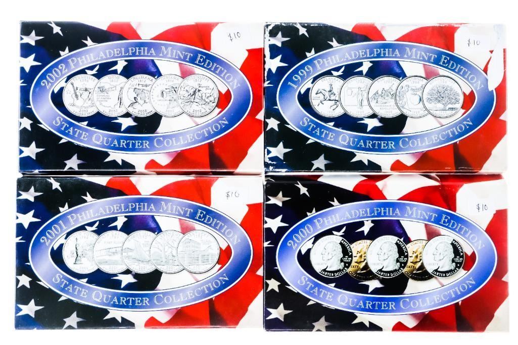Group of 4 Philadelphia Mint Edition State Quarter Collection