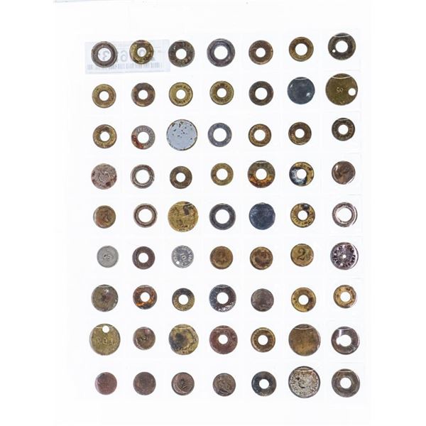 Collection of 63 USA Vintage Tokens