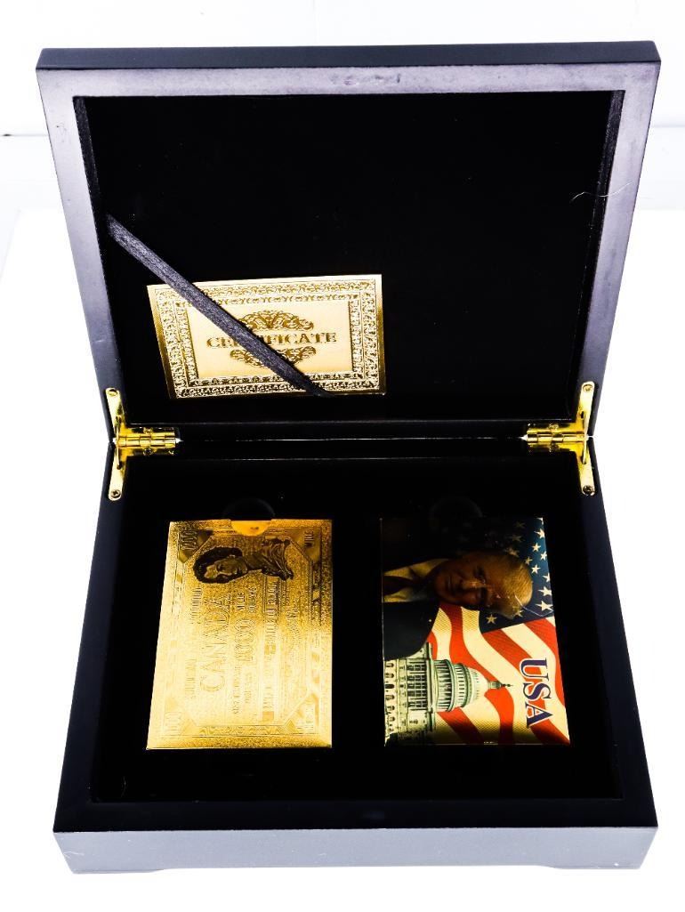 Executive 24kt Gold Foil Playing Cards - Trump & Canada w/ Case