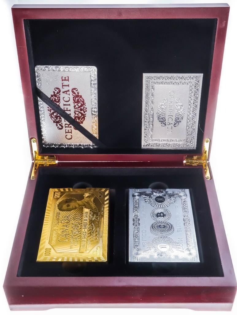 Execuitve Playing Card Set - 24kt Gold Foil & .999 Fine Silver leaf ...