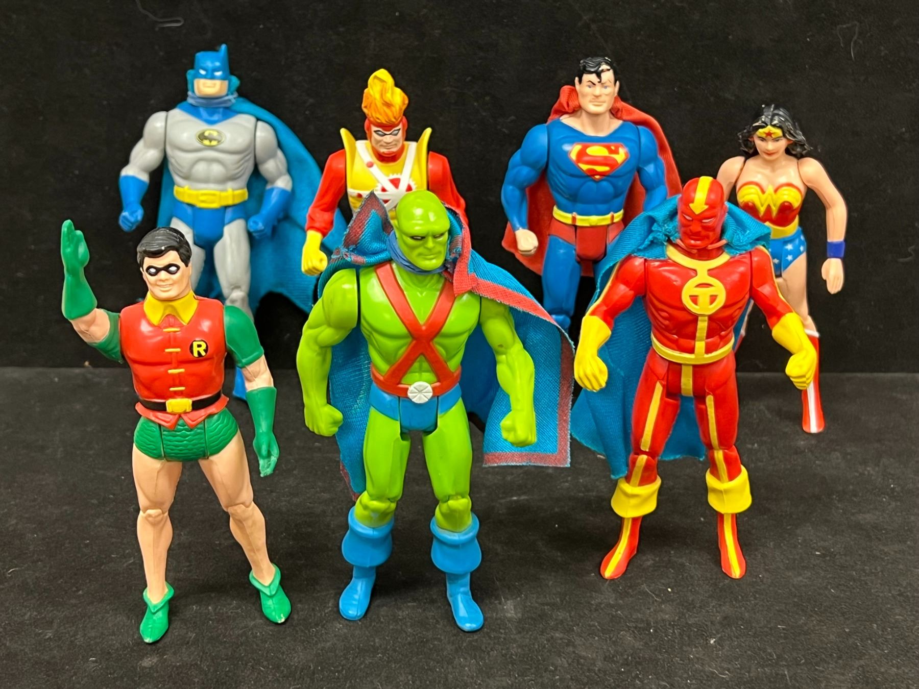 7 Vintage 80s Kenner DC Comics Super Powers Action Figures 4.5" Batman ...