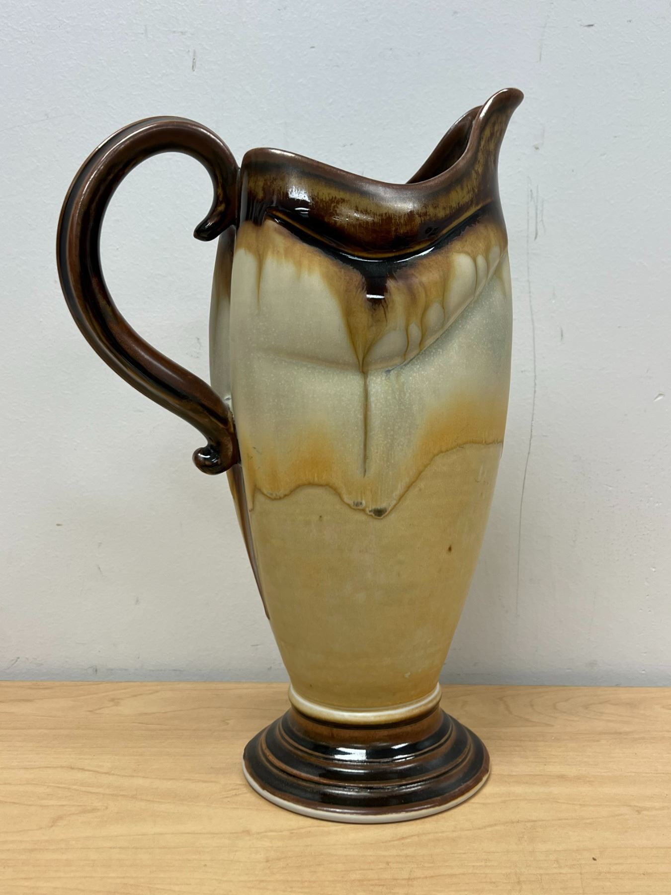 Large Kathryne Koop Ceramic Handled Jug / Pitcher (approx: 12.25"T 8.5"W)