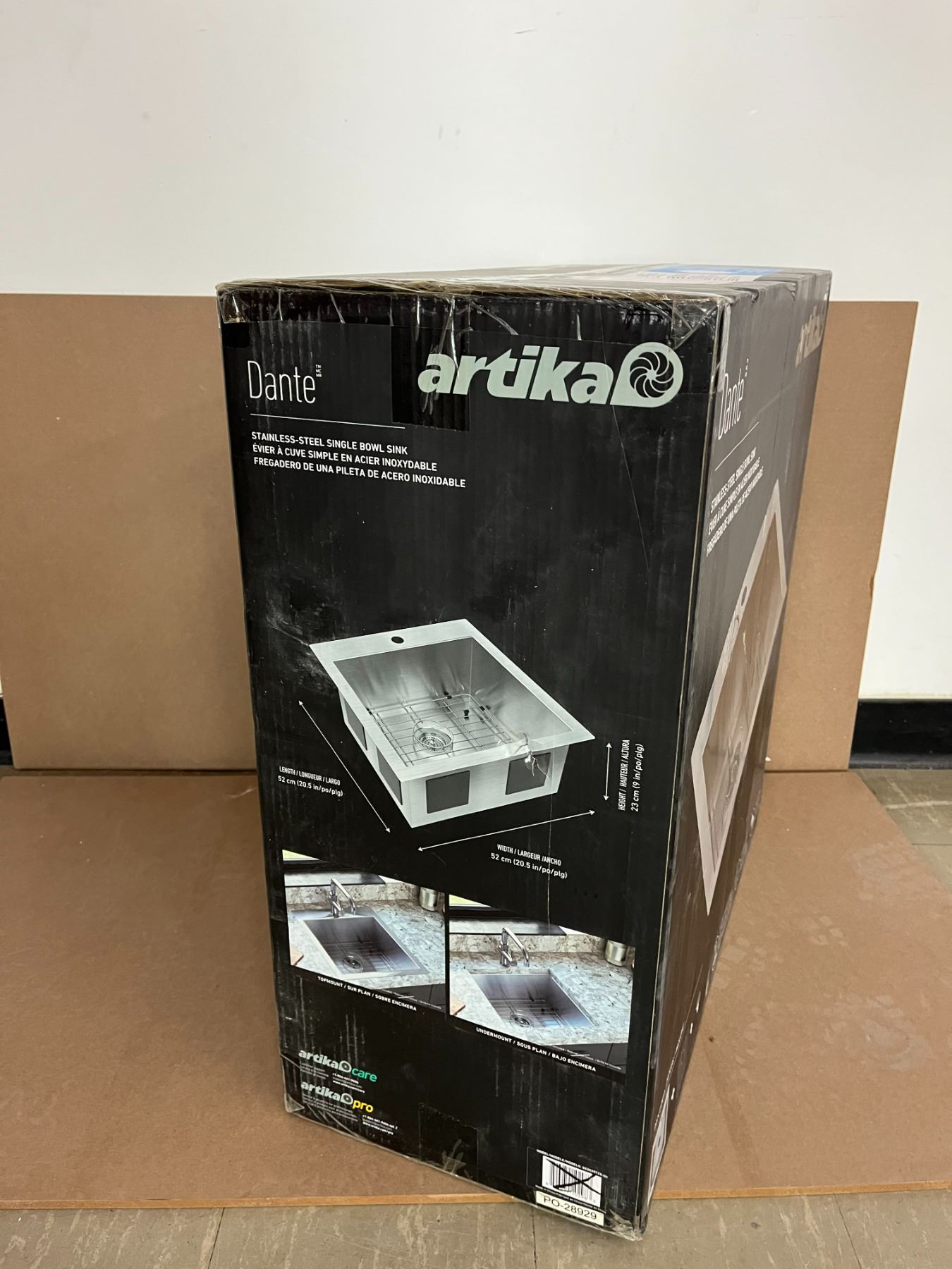 Artika Dante Stainless Steel Single Bowl Sink, appears unused in ...