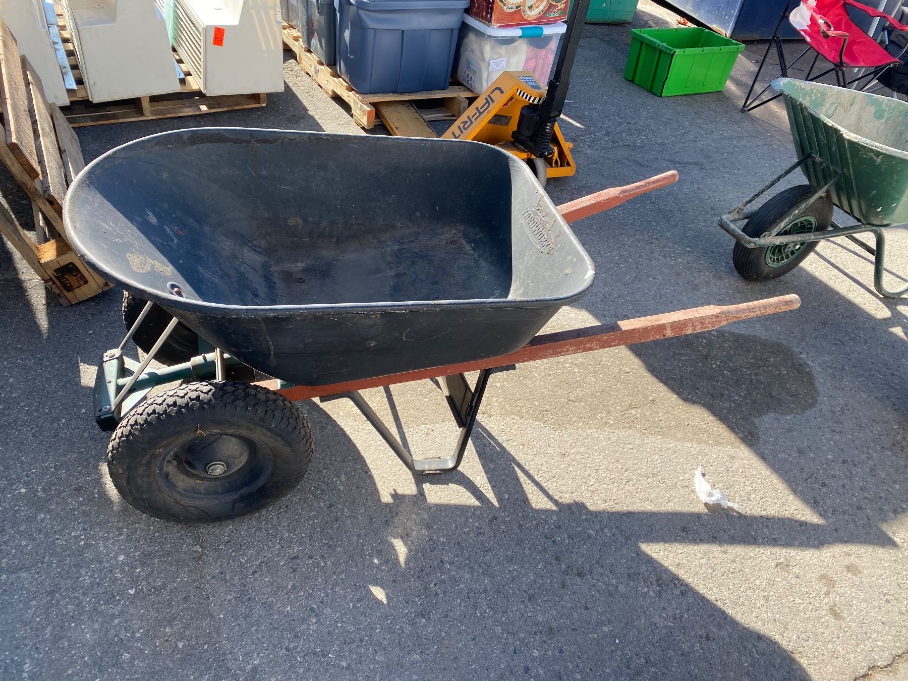 Two wheeled wheel barrel