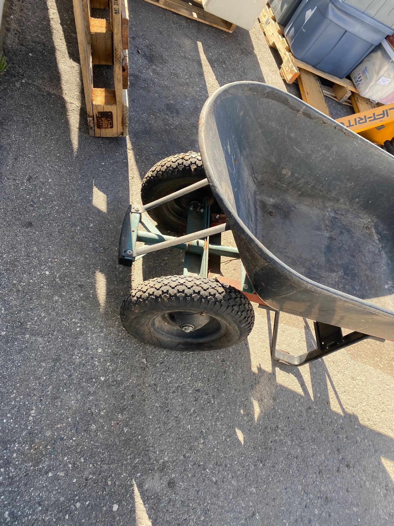 Two wheeled wheel barrel