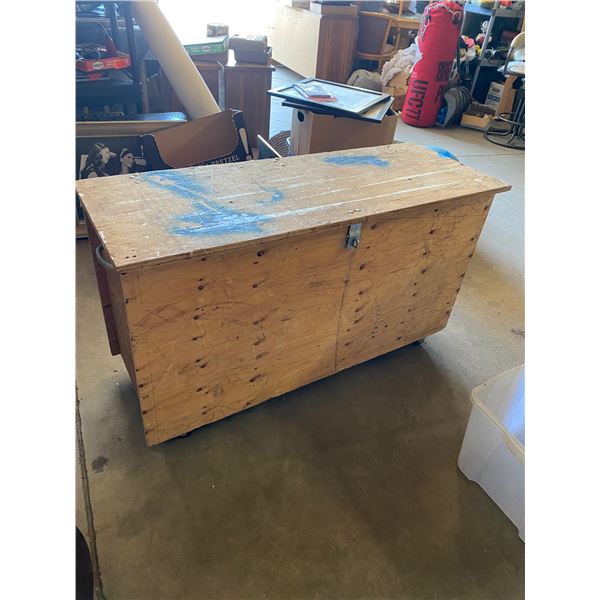 Wood box on casters 4ft Long