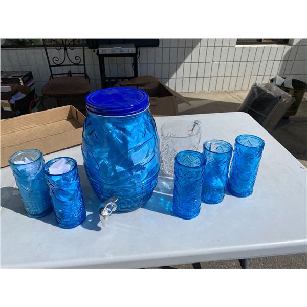 Beverage Container And Glasses