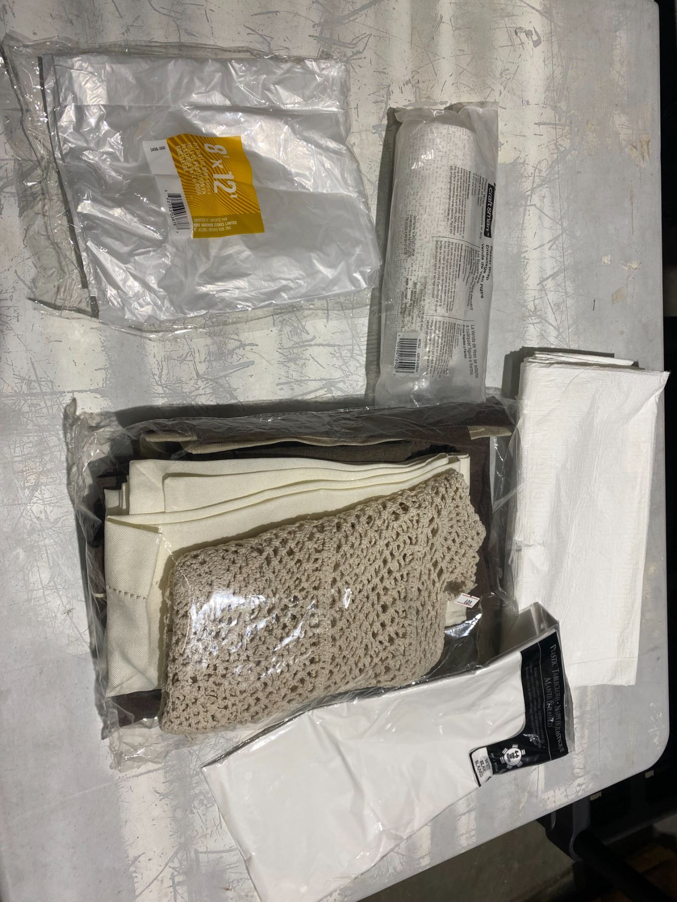 Plaster wrap, drop sheet, linnens ect