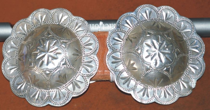 silver conchos 2 inch Visalia pattern