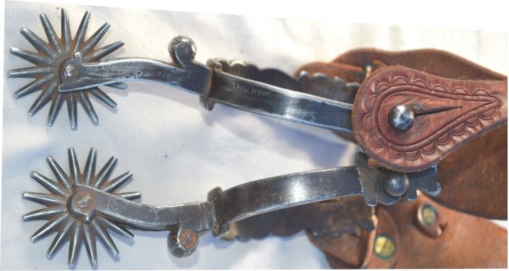 Calif silver inlaid heart pattern spurs