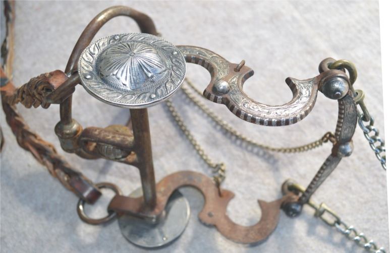 Les Garcia silver inlaid Calif style ring bit