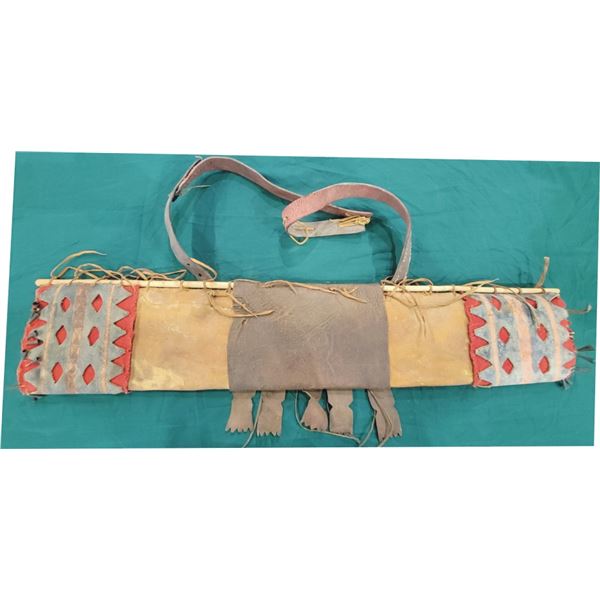 Apache arrow quiver with trade cloth & cut out deco