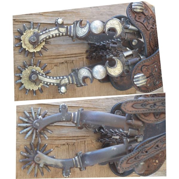 Garza silver inlaid Calif style spurs